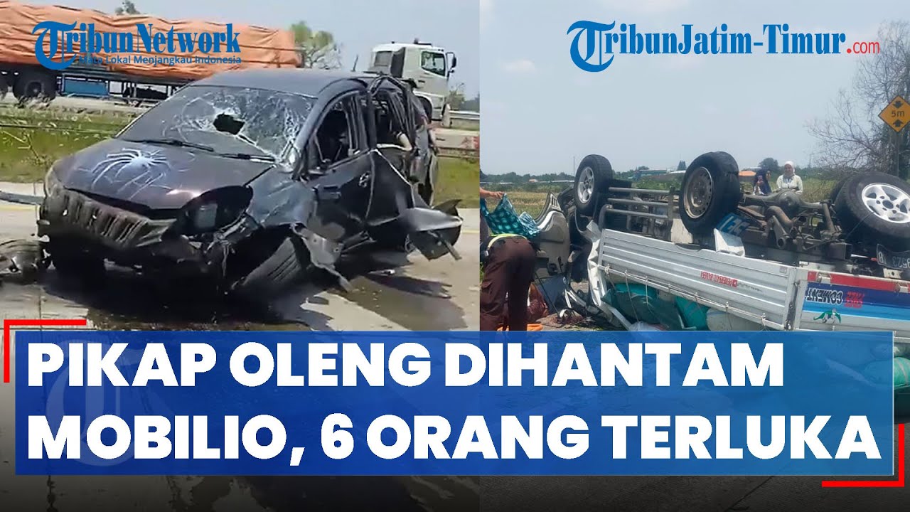 BAN MELETUS BIKIN PICK UP OLENG dan Hantam Honda Mobilio di Tol Jombang ...
