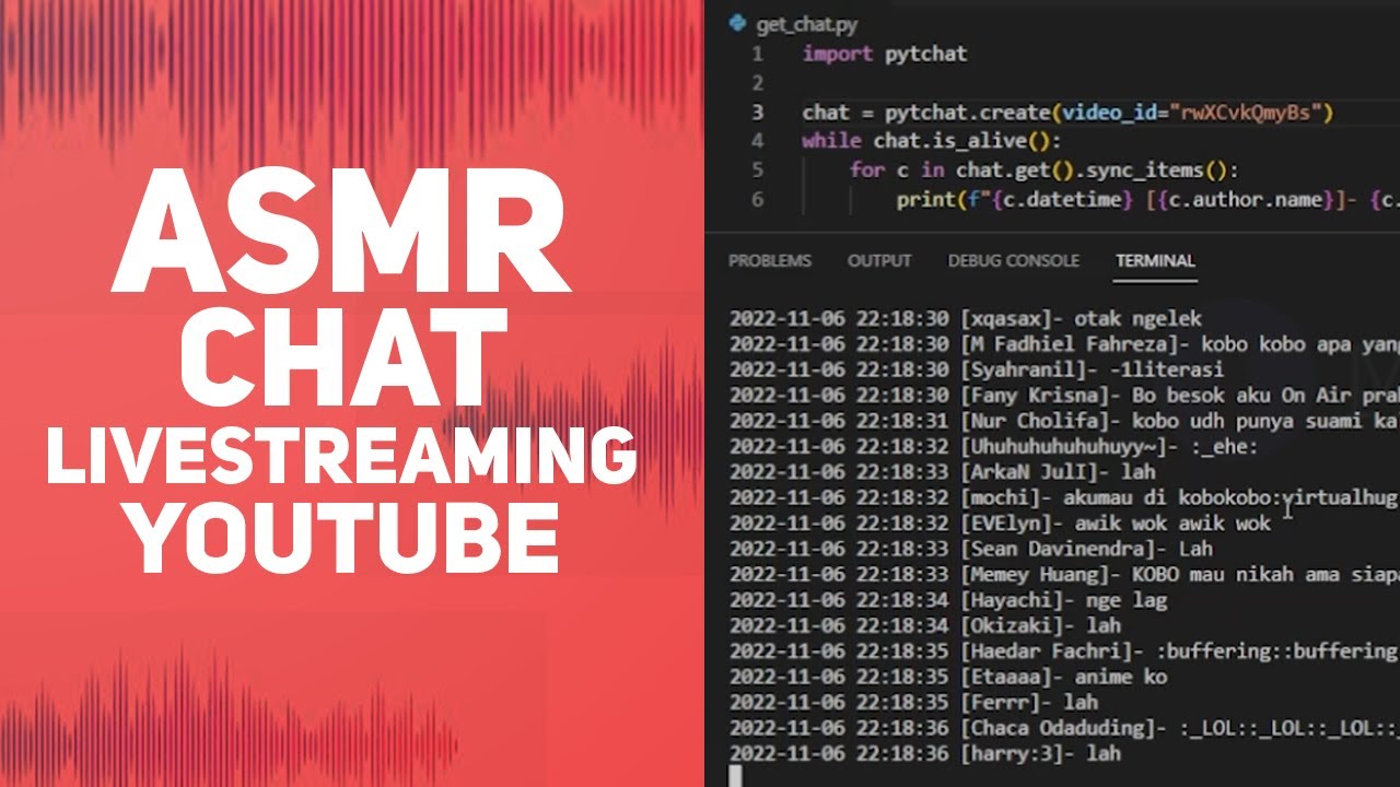 Asmr Chat Livestreaming Youtube Python Pytchat Youtube