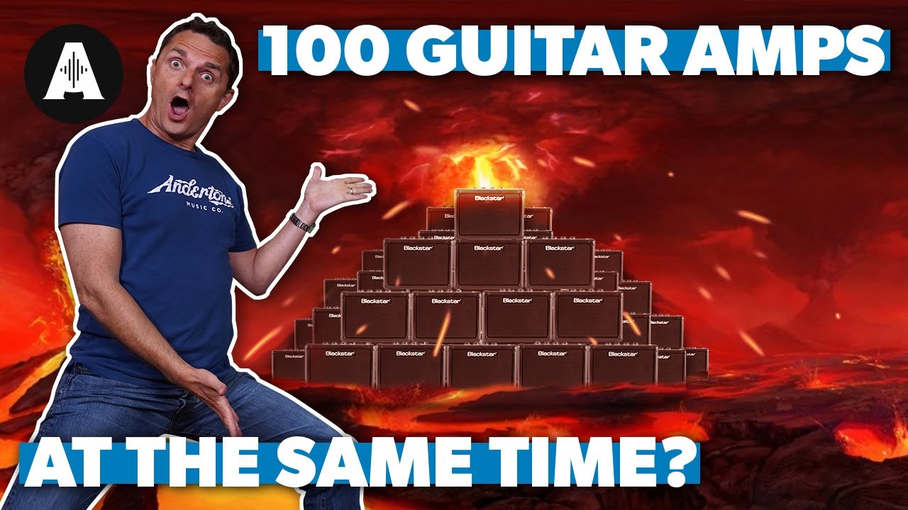 100 Guitar Amps At Once! - The World's Biggest Mini Amp Rig! - YouTube