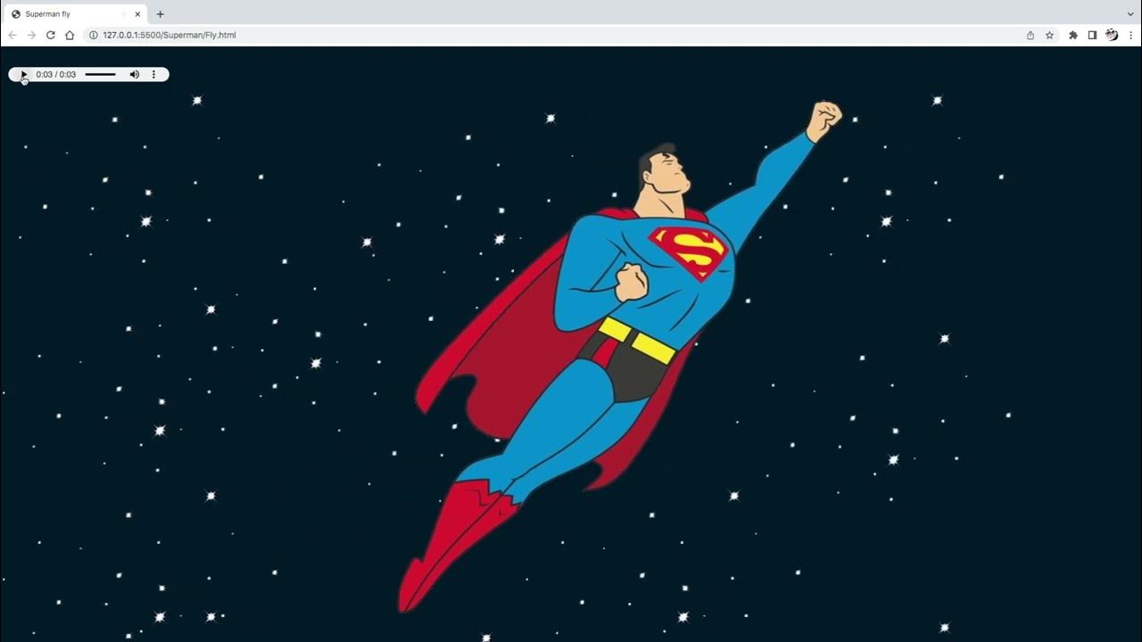 Superman vuelo animación en html, Css - YouTube