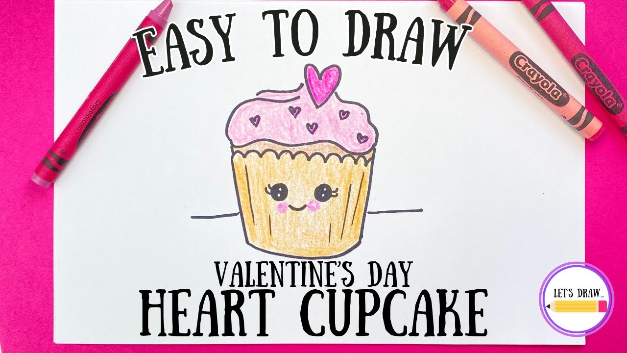 Easy to Draw Cute Valentine's Day Cupcake 🧁💕 - YouTube