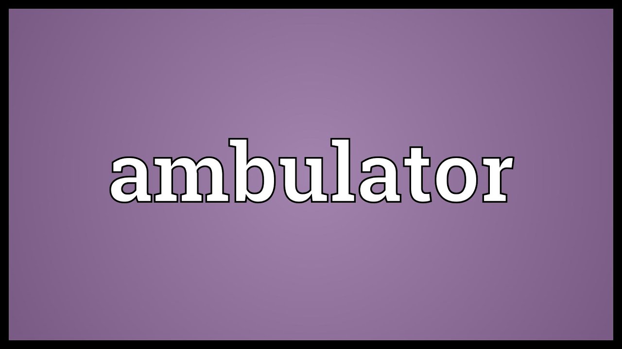 Ambulator Meaning - YouTube