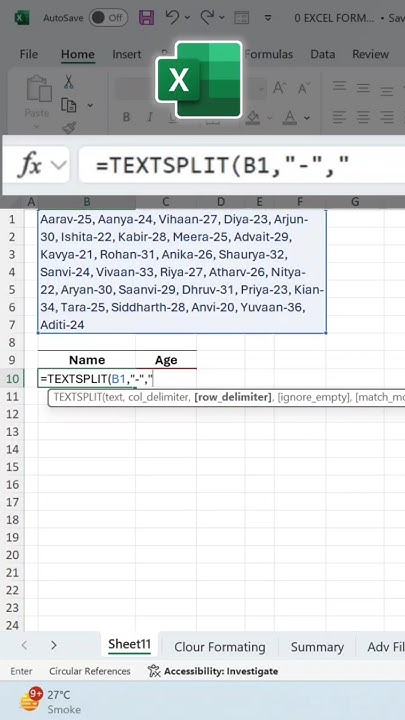 Excel TEXTSPLIT Function - The Game Changer - YouTube