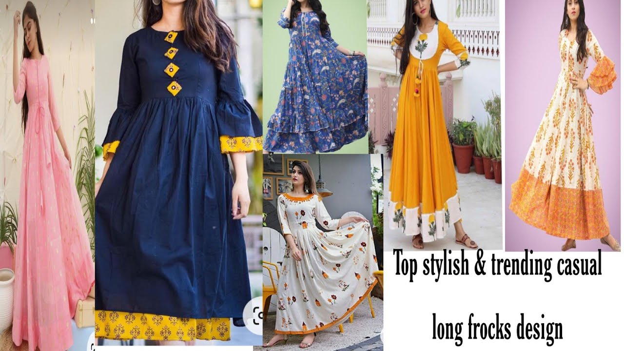 Most trending winter casual long frocks designing ideas for girls# very ...