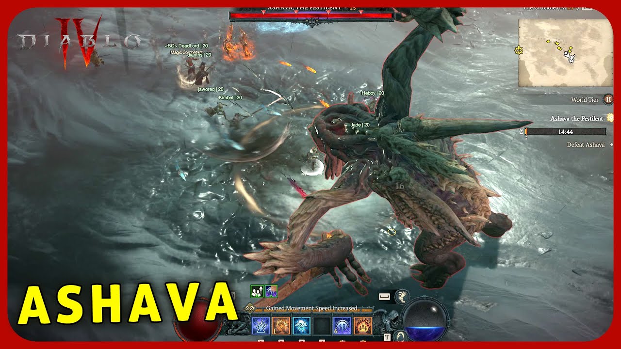 Diablo 4 ASHAVA | World Boss (Attempt 1) D4 Server Slam - YouTube
