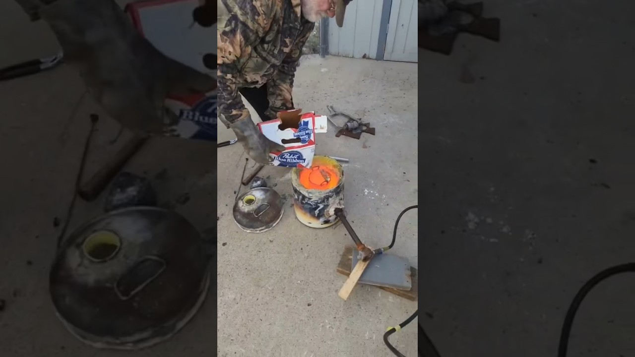 Guy makes cannon ball out of spare bullets and shoots it - YouTube