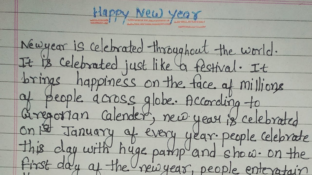 New year essay in english || Paragraph on Happy New year for students ...