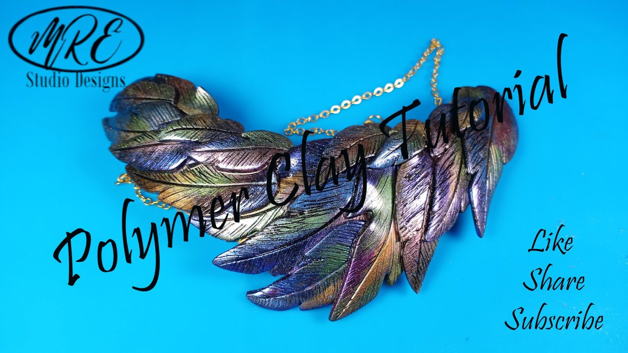 Polymer Clay Feather Necklace Tutorial - YouTube
