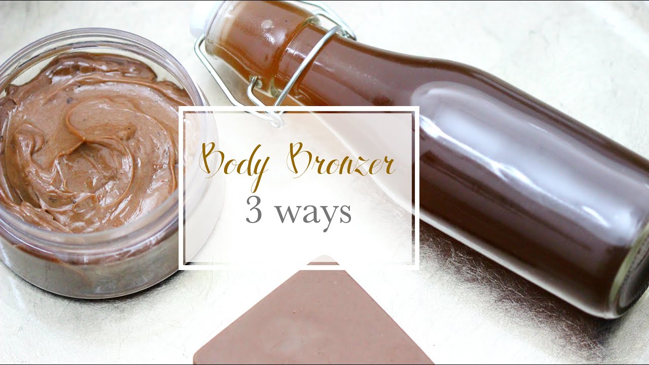 DIY 3 Natural Body Bronzer Tutorials | bronzing butter, bar & oil - YouTube