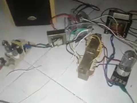 Quick test for 6N7 power amplifier - YouTube