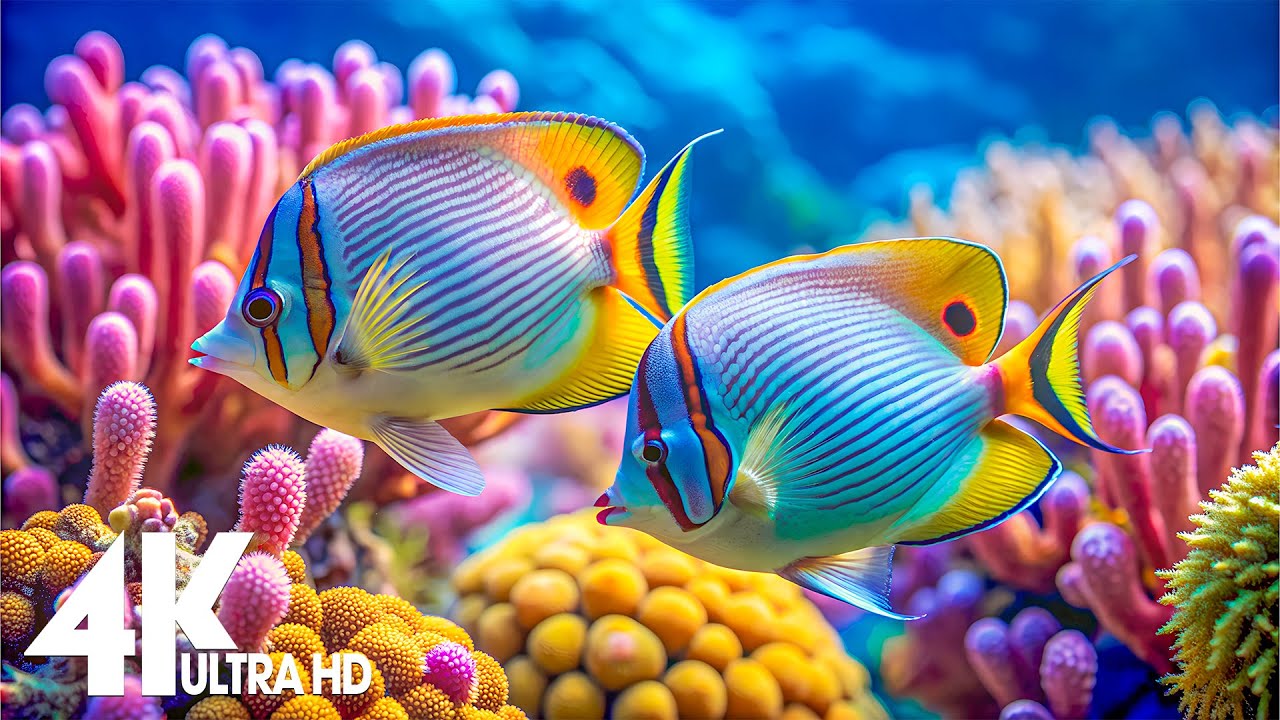 Aquarium 4k VIDEO (ULTRA HD) - Captivating Moments with Beautiful Coral ...