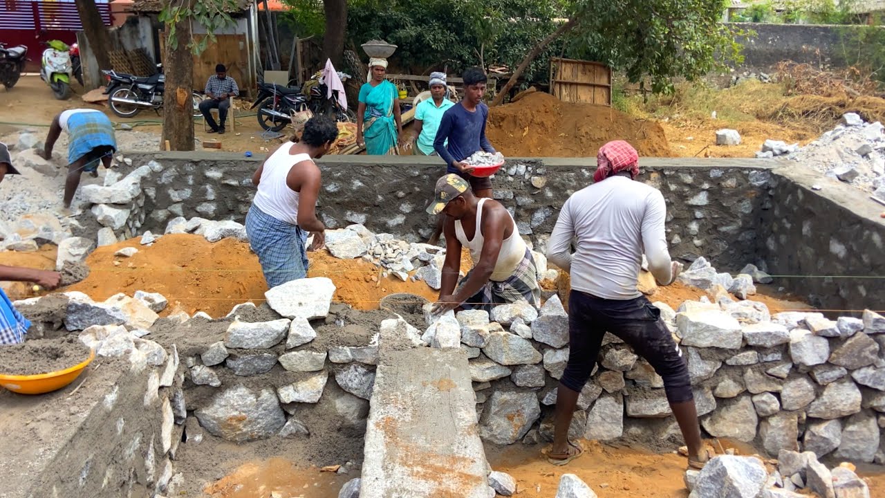 Amazing With 35x17 size House Stone Masonry Work In Proper way ...