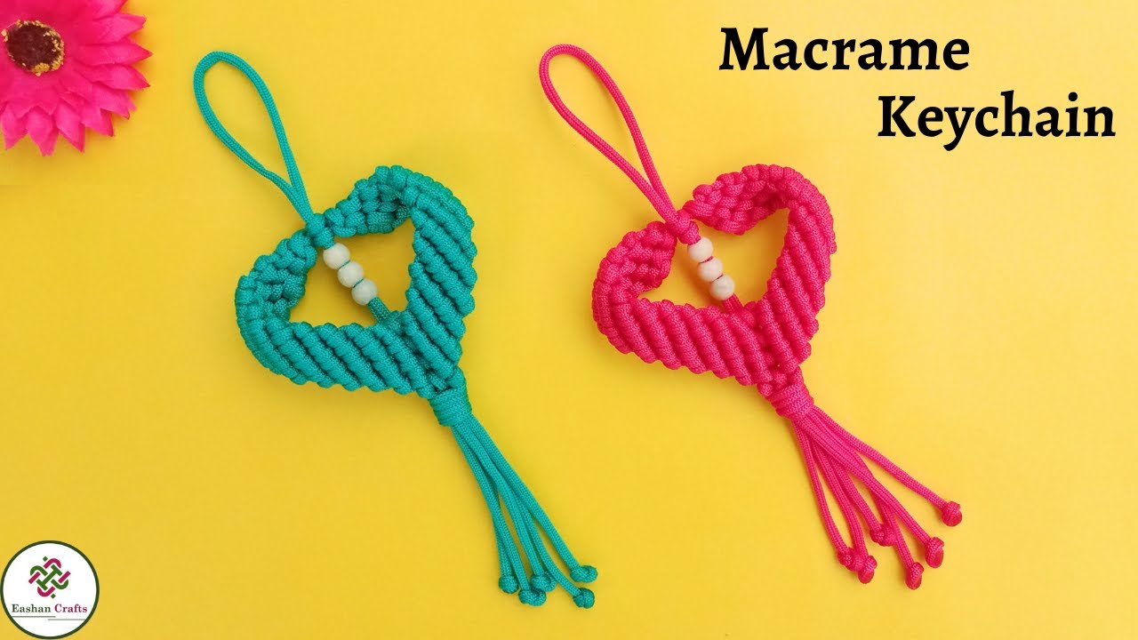 Macrame Keychain | Macrame Heart Keychain Tutorial - YouTube