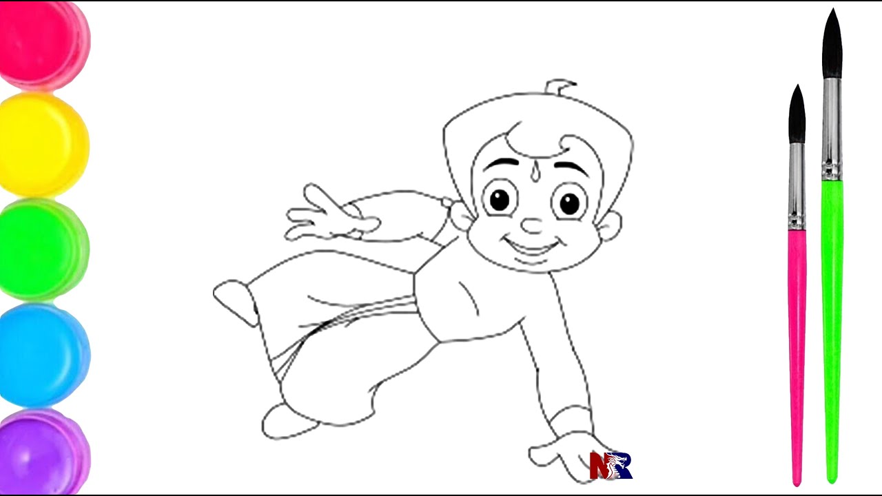 How to draw chhota bheem from 6 dots easy - chhota bheem cartoon ...