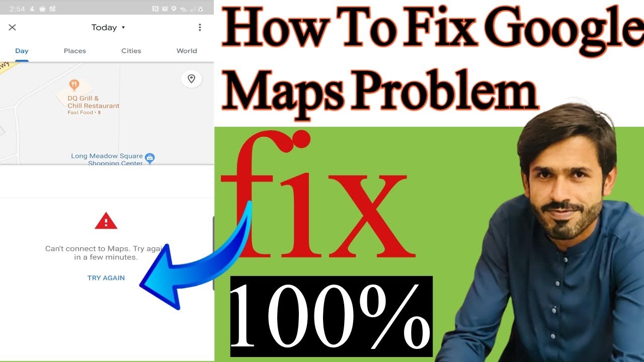 How To Fix Google Map Problem | Can't Connect To Maps Try Again In A ...