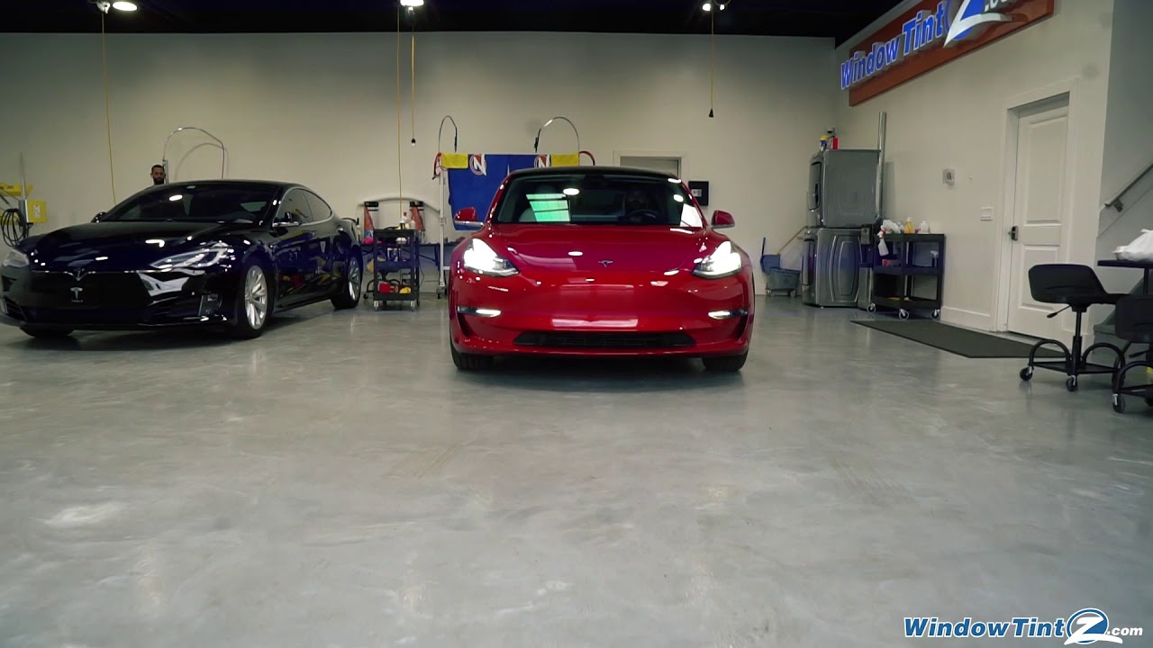 FormulaOne Pinnacle Ceramic Window Tint on a Red TESLA Model 3 ...