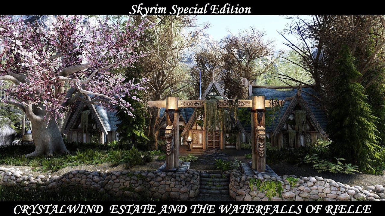 Skyrim SE - Mod: Crystalwind Estate and the Waterfalls of Rielle - YouTube