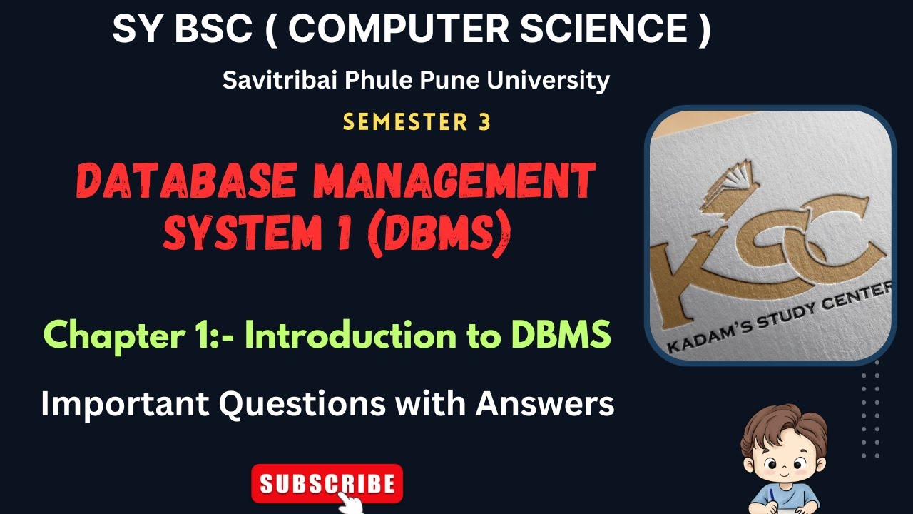 Sy BCS || Sem 3 || DBMS 1 || 1.Introduction to DBMS || Important ...