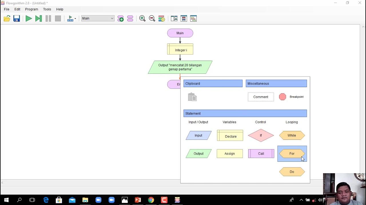 Flowchart (Perulangan) Part 5---- Bilangan Genap - YouTube