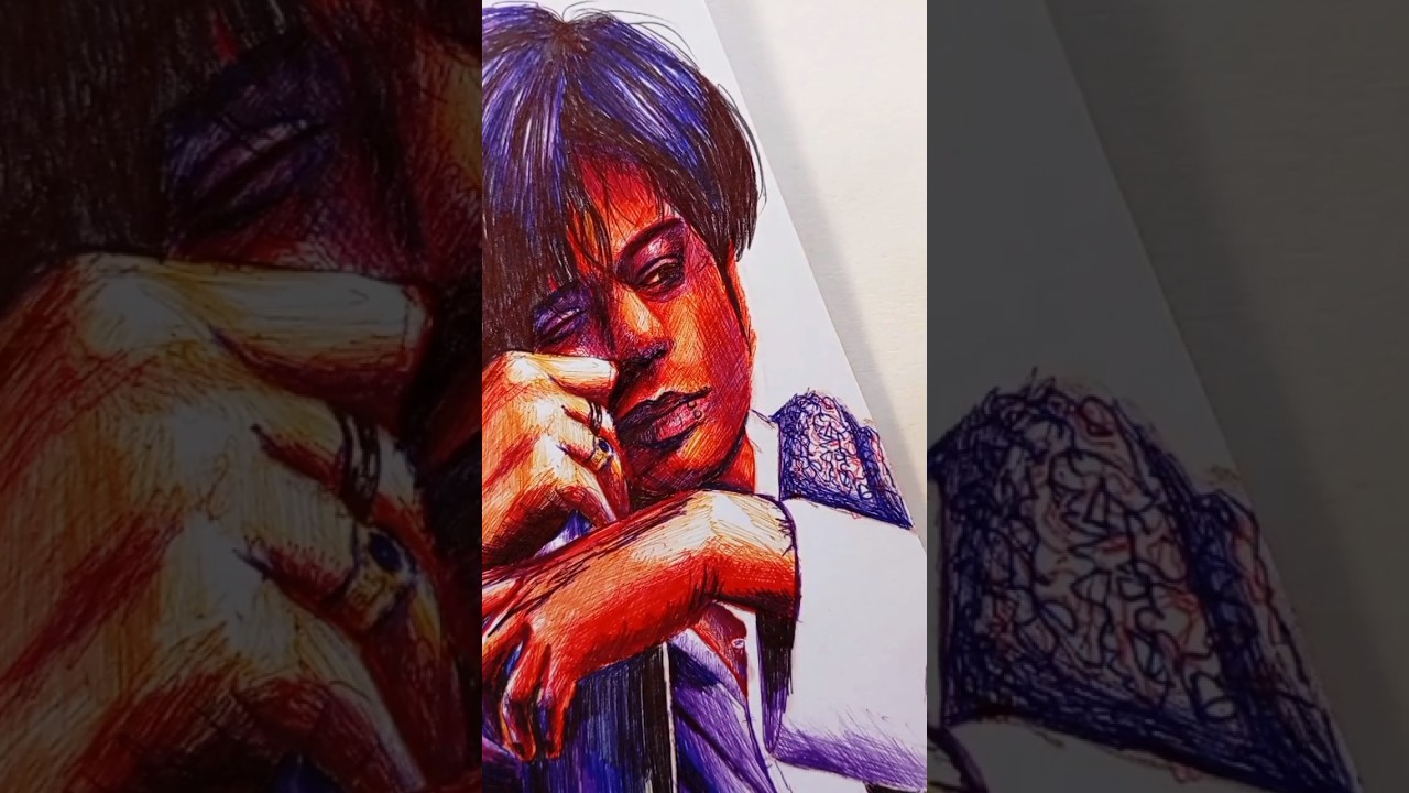 tried to make shrinkhal #sketchbookartwork #ballpenart #ballpenartist # ...