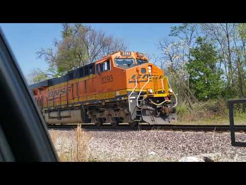 BNSF 3293, 9053, 3316 & 3641 Coal Train - YouTube