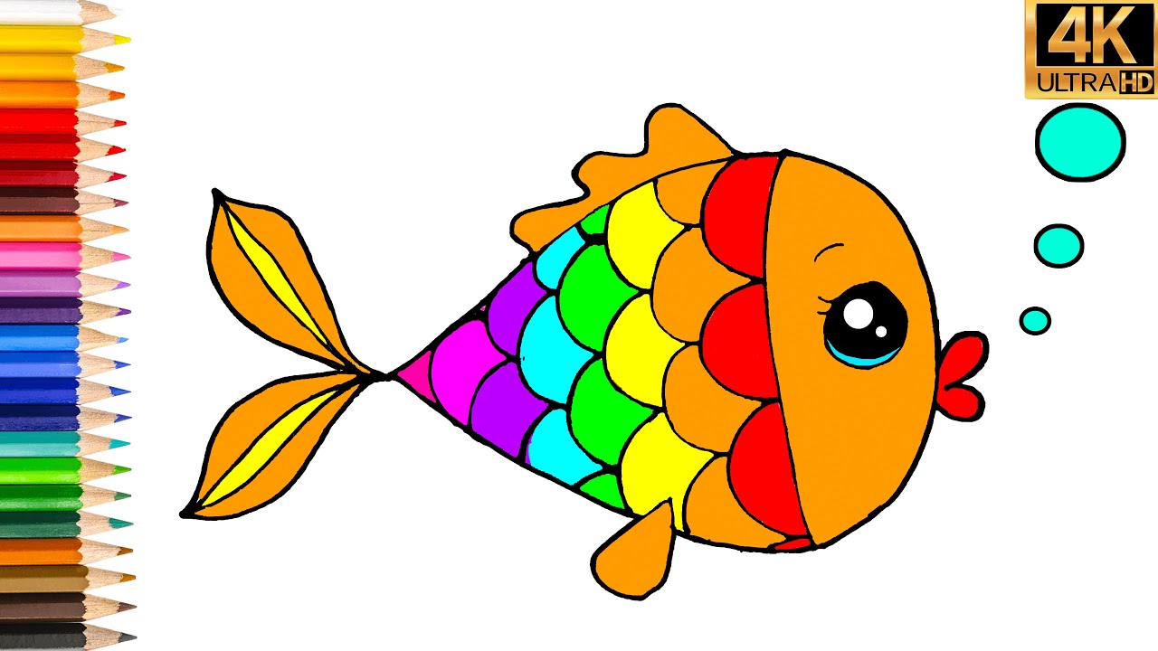 BALIK RESMİ ÇİZİMİ 🐟🐠🐡 BALIK NASIL ÇİZİLİR KOLAY 😍 RESİM ÇİZME 🌈 KOLAY ...