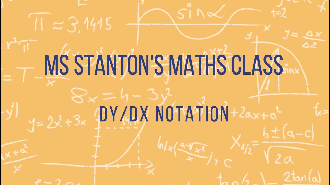 dy/dx Notation - YouTube