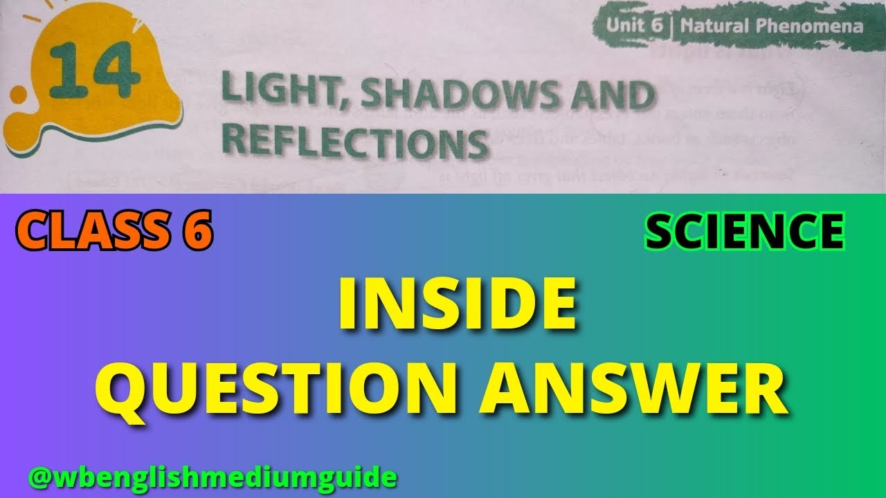 Light Shadows and Reflections Inside Question Answer Class 6 Science ...