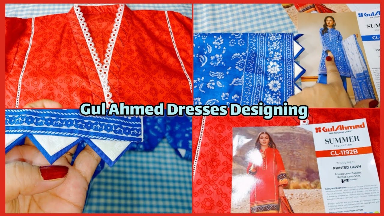 Chinese collar Neck Design Gul Ahmed Dresses || With Join Lace Apply ...