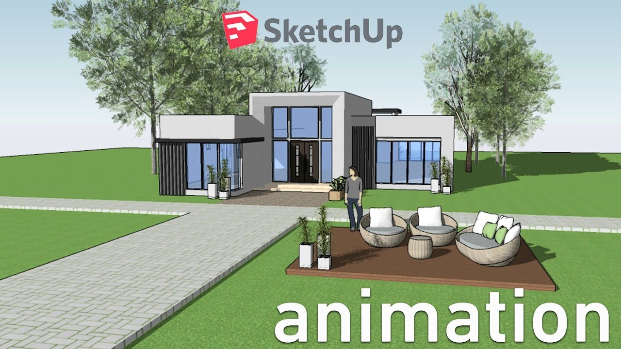 Modern House Design Idea | Single Story House | Sketchup 3D | Home ...