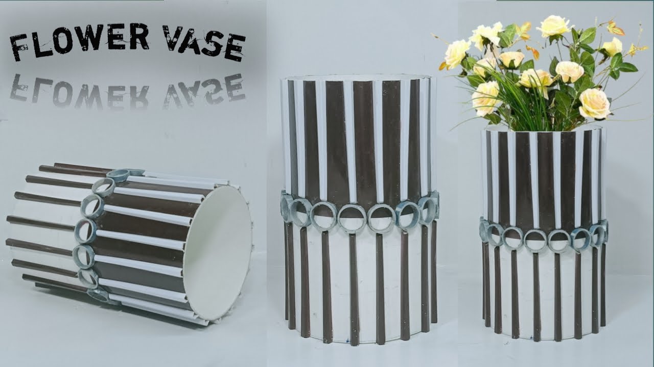 Modern design of Unique Flower Vase with PVC pipe & plastic spoons ...