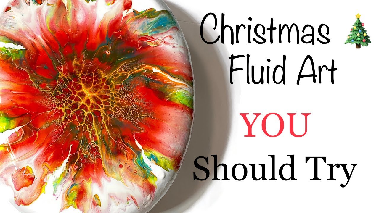 #103 PRETTY! Christmas Fluid Art on a Convexo Canvas! You Gotta Try It ...