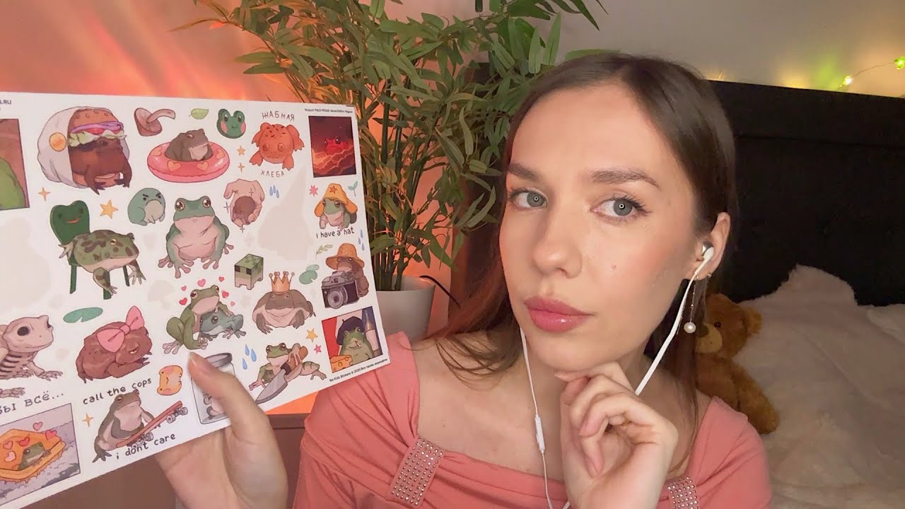 ASMR Decorating my Notebook with Stickers 🐸🦦🌟 - YouTube