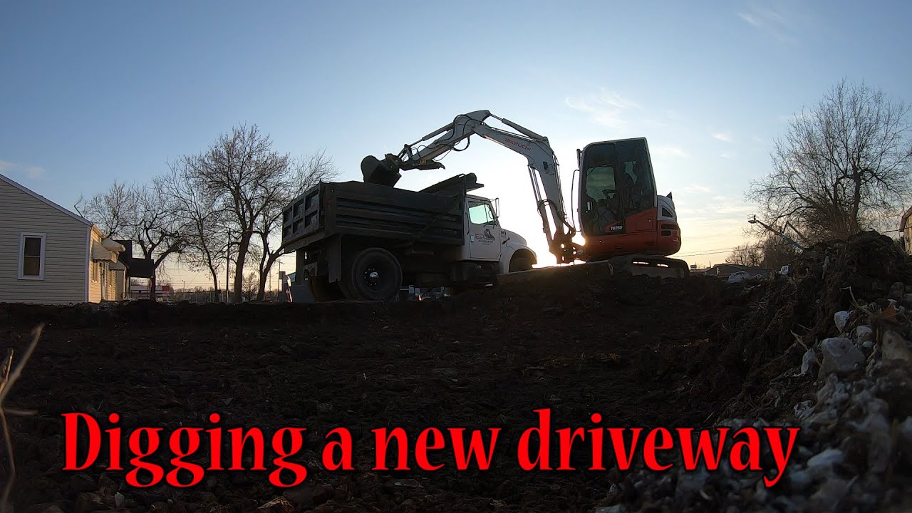 Digging Out For A New Driveway - YouTube