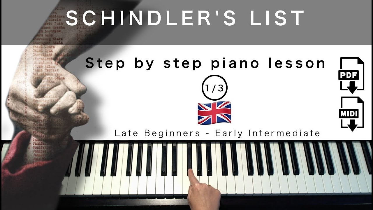 How to play Schindler's List - Step by step piano lesson 1/3 - YouTube