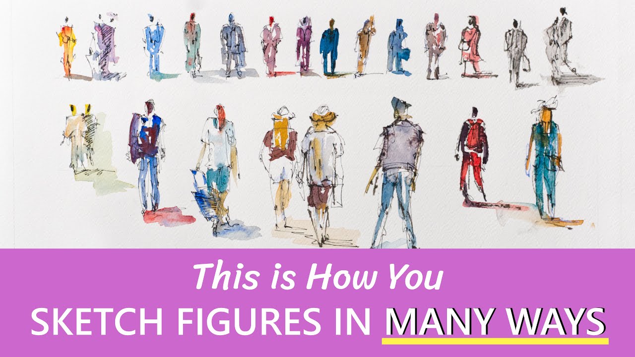 How to Quickly Sketch People and Cyclists | Real Time | Urban Sketching ...