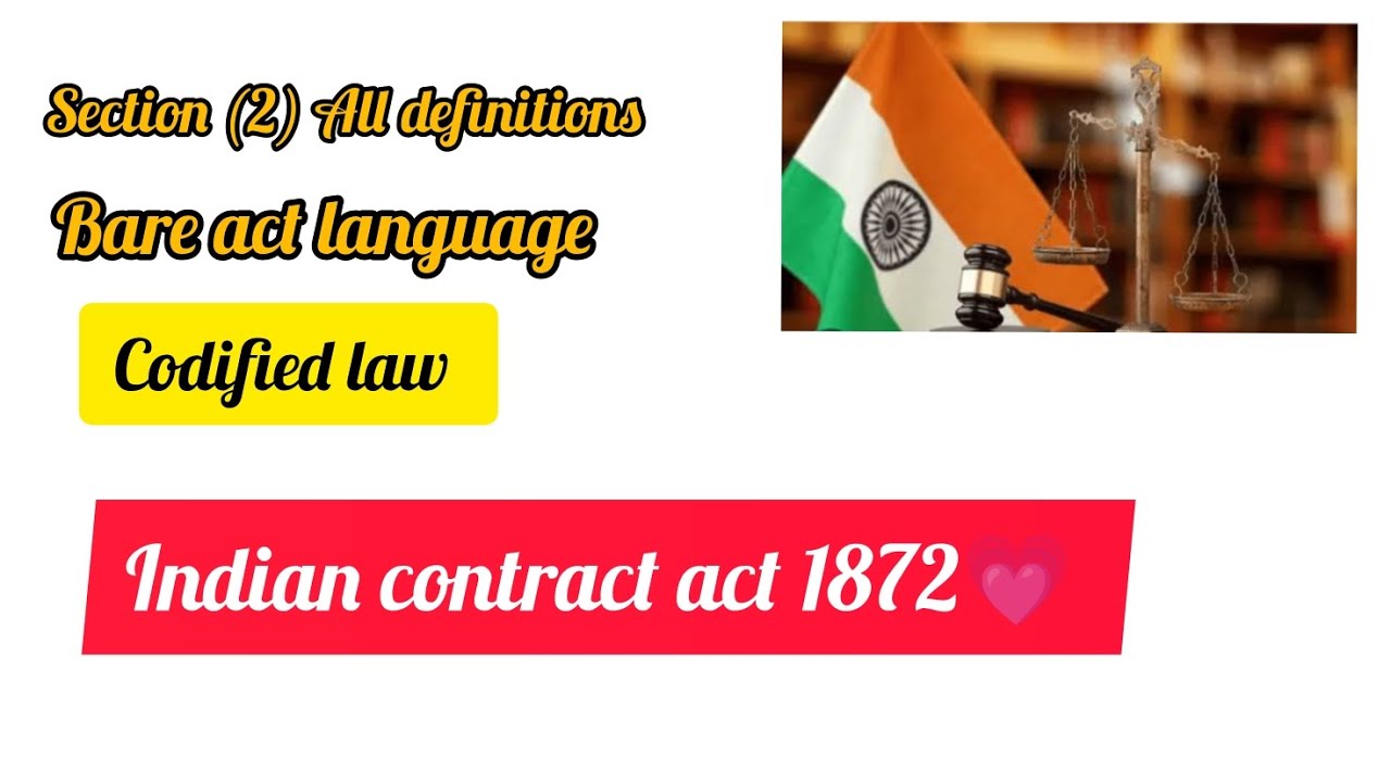 Indian contract act 1872. / what is contract 👍?./ Agreement 🤝. offer & proposal 💗./ codified law ...