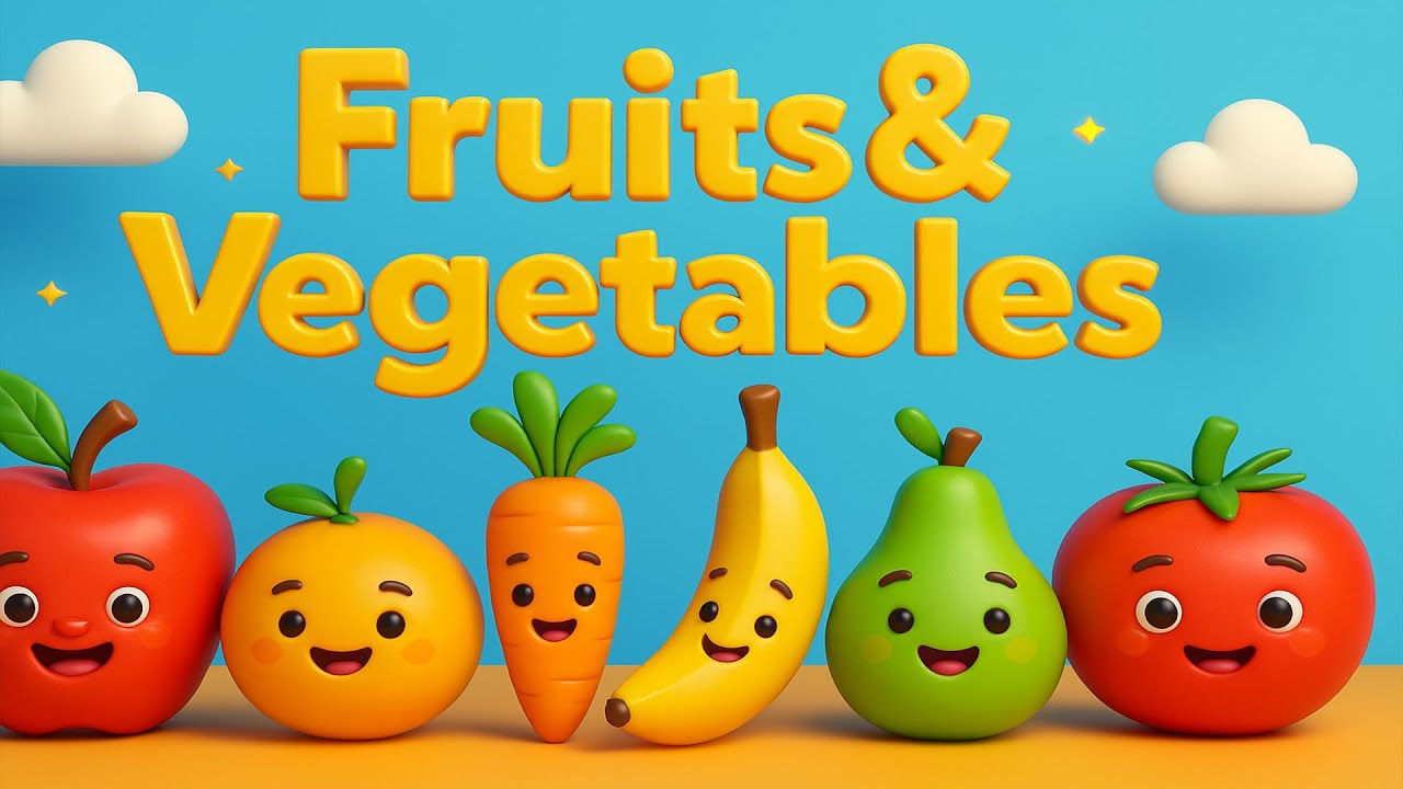 Fruits and Vegetables | Name of Fruits & Vegetables For Kids | English ...