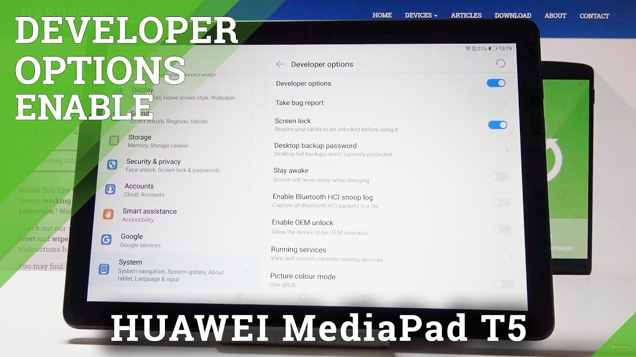 How to Activate Developer Options in HUAWEI MediaPad T5 - Advanced ...