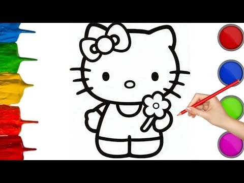 Draw a Beautiful Kitty Cat Drawing,Painting and Colouring Step by step ...