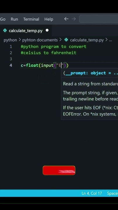 Python program to convert Celsius to Fahrenheit temperature💖👌#shorts # ...