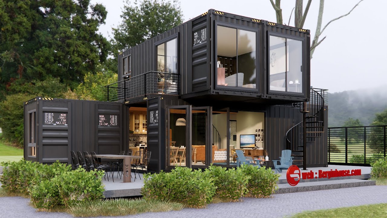 Shipping Container House | Modern 2-storey Container House with cozy ...
