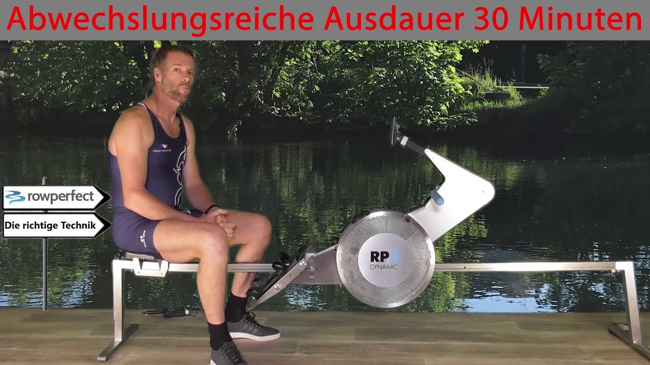 Verschiedene Übungen ergo Ausdauersitzung. Rowing machine endurance ...
