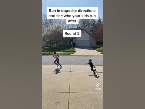Run in opposite directions and see who your kids run after - YouTube