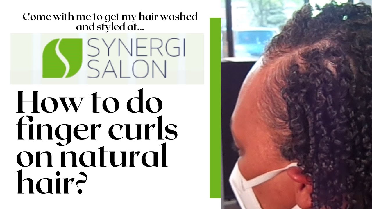 How to Finger Curls on Natural Hair at Synergi Salon - YouTube