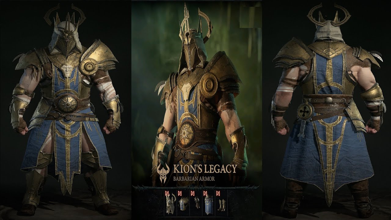Kion's Legacy Barbarian Armor! | Diablo 4 Cosmetic Showcase! - YouTube