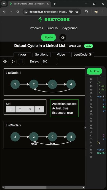 Deetcode Detect Cycle In A Linked List Review And Visualize