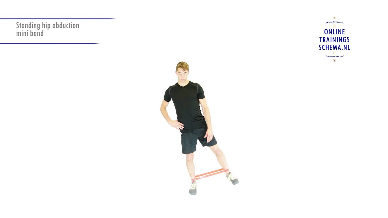 Standing Hip Abduction Mini Band Onlinetrainingsschema Nl Youtube