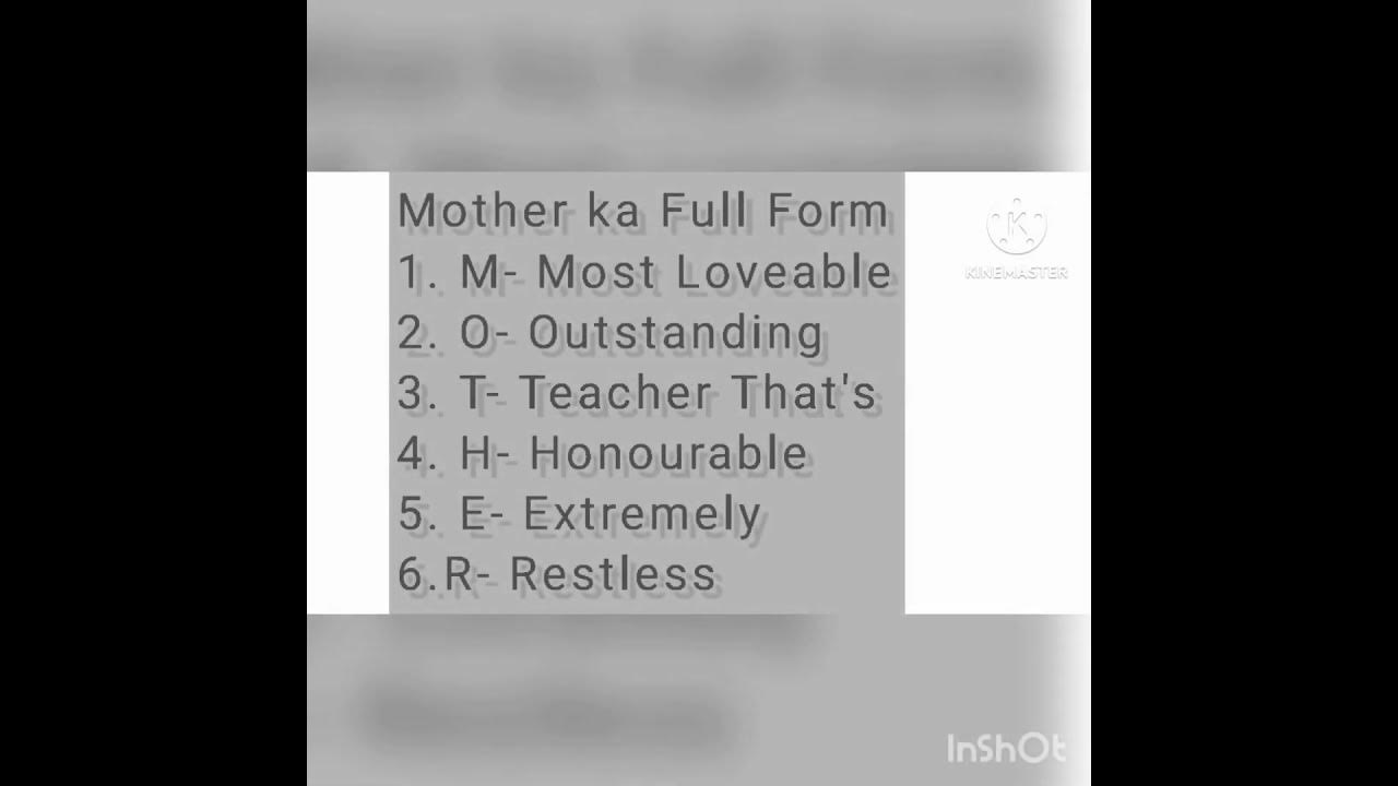Mother Ka Full Form Kya Hota Hai YouTube mother-ka-full-form-kya-hota-hai-youtube