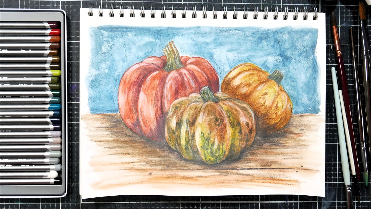 Fall Pumpkin Drawing with Derwent Graphitint! Join me for a free class ...